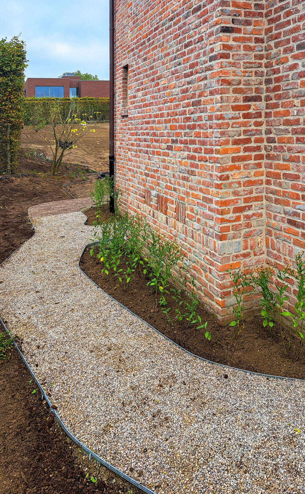 Hellende tuin met wadi voor waterinfiltratie | Greenarchitects