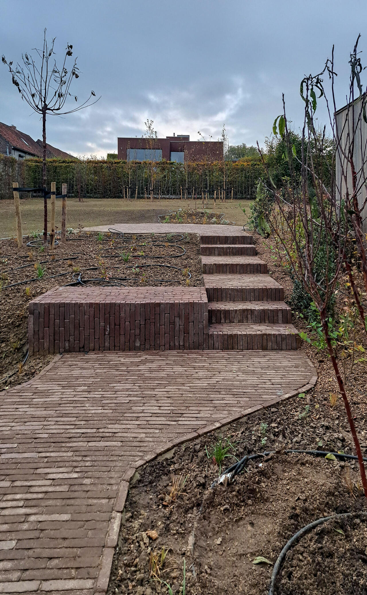 Hellende tuin met wadi voor waterinfiltratie | Greenarchitects